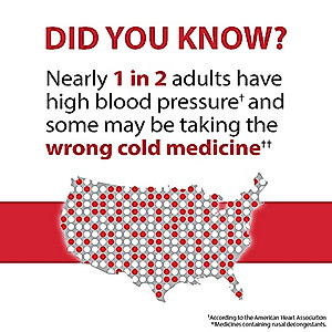 Coricidin HBP Decongestant-Free Cough and Cold Medicine for Hypertensives, Cold Symptom Relief for People with High Blood Pressure (16 Count)