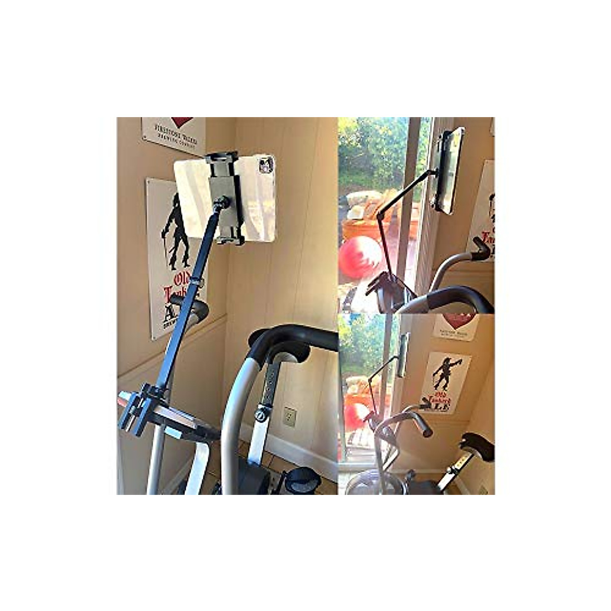 Aluminum Long Arm Tablet Stand Mount Compatible with iPhone/iPad/iPad Mini/iPad Pro 12.9" Any Phone/Tablets 4-13 inch,360° Swivel with Bracket Cradle for Home, Office,Kitchen and Bed-Black