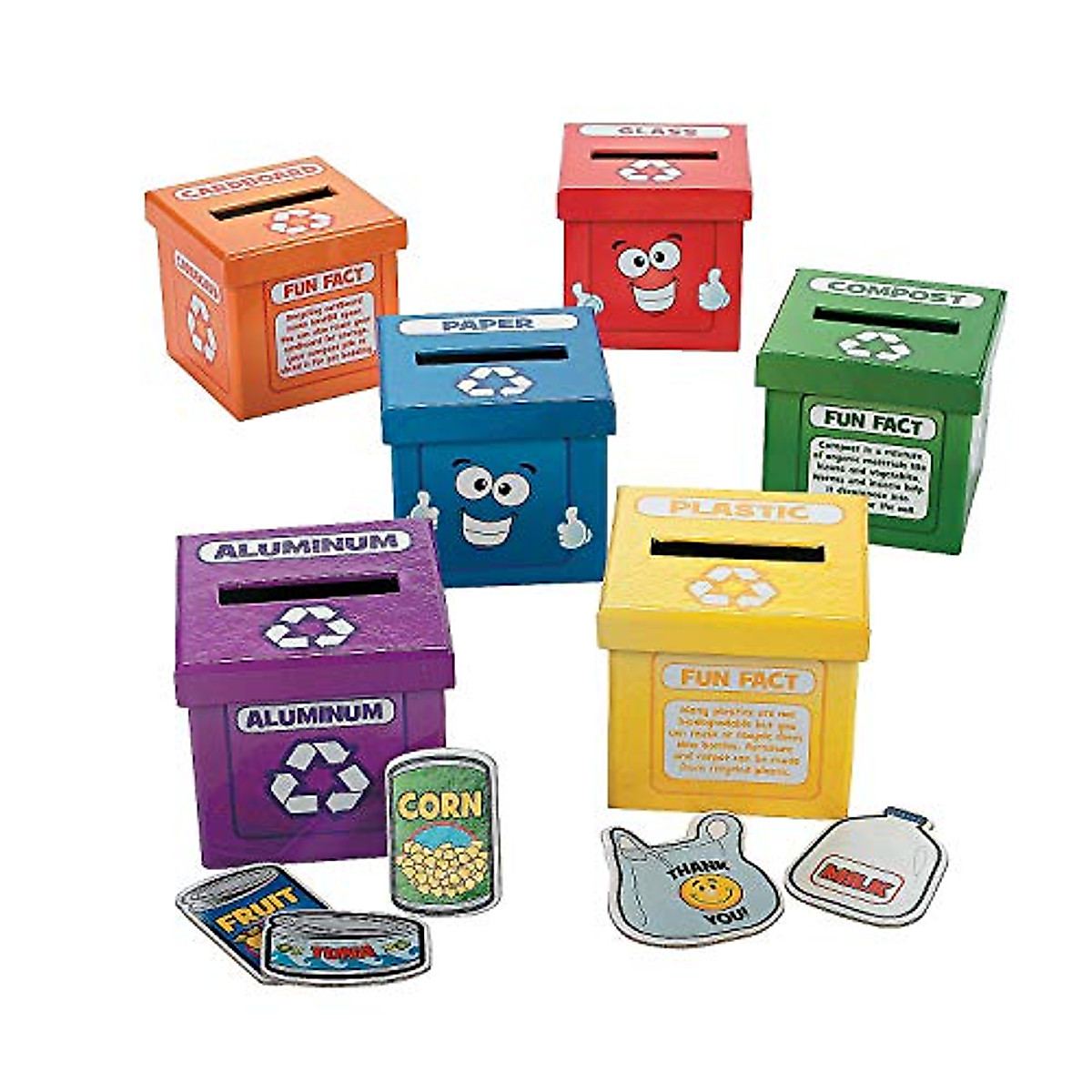Fun Express Learn to Recycle Activity Boxes - 54 Pieces - Educational and Learning Activities for Kids