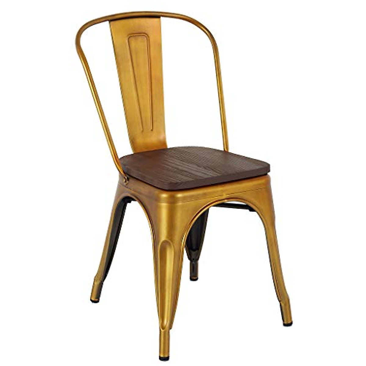 Brage Living Vienna Elmwood Top 18" Metal Chair Set (Set of 4)