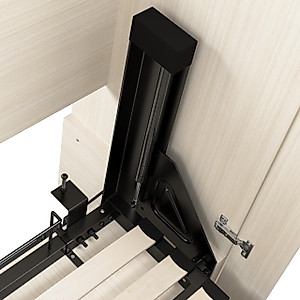 Bestar Lumina 68W Queen Murphy Bed with Desk in White Chocolate | Space-Saving Sleeping Arrangement for Multipurpose Space, Guest Room, or Bedroom