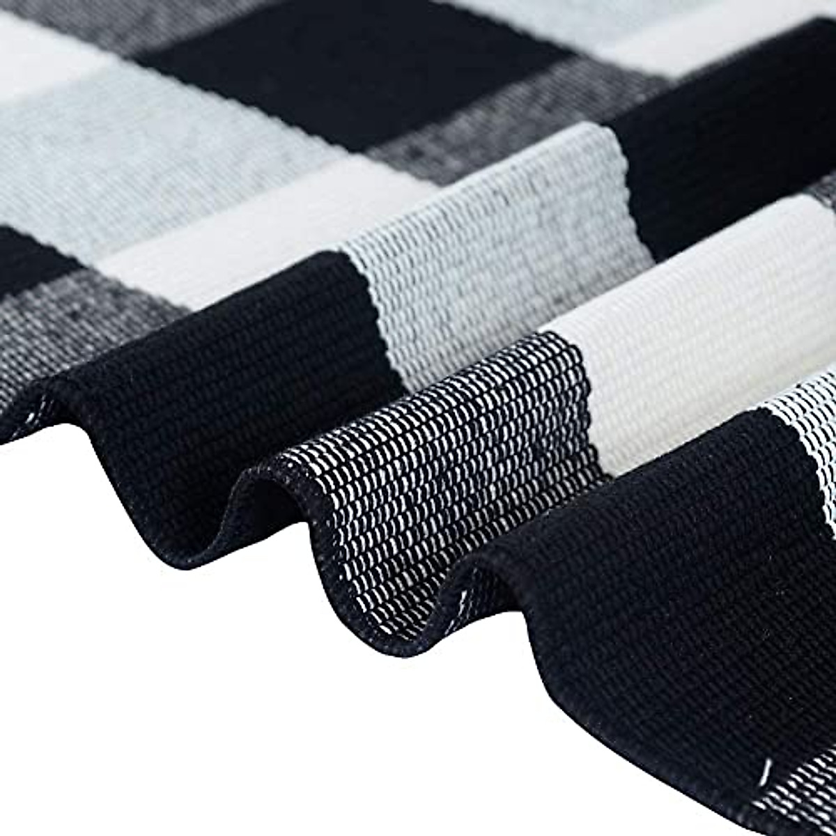 Carvapet Buffalo Checkered Area Rug Black White Checkered Carpet Buffalo Plaid Rugs 36x51 Inch Runner Indoor and Outdoor Welcome Doormat for Entryway,Porch, Kitchen, Bathroom