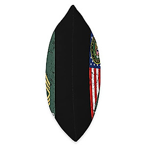 Retired Army Apparel Retired Army Master Sergeant Half Rank & Flag Throw Pillow, 16x16, Multicolor