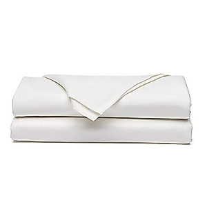 Amazon Basics Square Washable Polyester Fabric Tablecloth - 52" x 52", White, Pack of 2