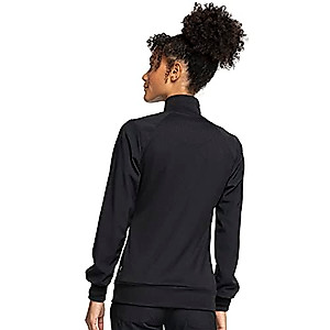 Cherokee Infinity Zip Front Scrub Jackets for Women, 4-Way Stretch Fabric 2391A, M, Black