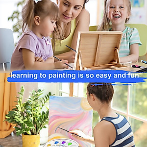 koseibal Acrylic Art Set with 18 Acrylic Paints, 8 Brushes, 4 Stretched Canvas, 1Wooden Easel, Etc, Premium Painting Supplies Kit for Students, Artists Kids, Adults, and Beginner.