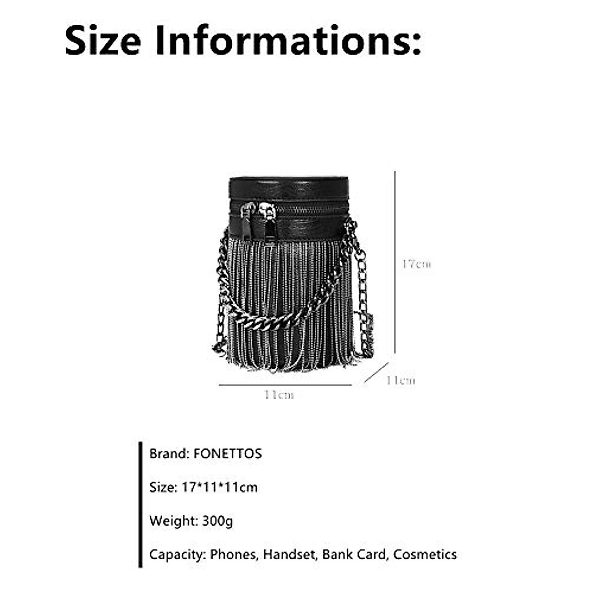 FONETTOS Y2K Punk Bag Tassel Totes Gothic Fringe Bag Women Shoulder Funky Bags Sourpuss Rock Fashion Crossbody Handbag