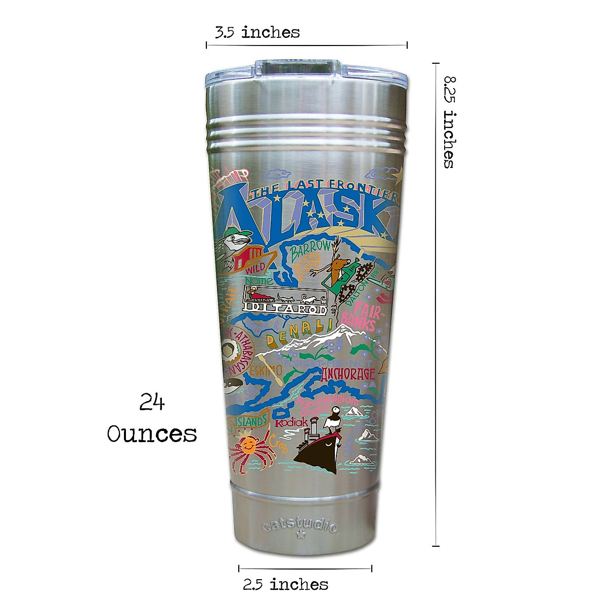Catstudio Alaska Thermal Tumbler | Triple Wall Insulation With Non Slip Bottom | Great Travel Cup for Water, Coffee, Tea, or Smoothies
