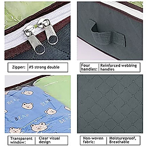 6-Pack 60L Clothes Storage & 6-Pack 90L Underbed Storage Bags, Clothes Storage Bins Foldable Closet Organizers with Durable Handles with Clear Window for Clothes Pillow Blankets Bedding