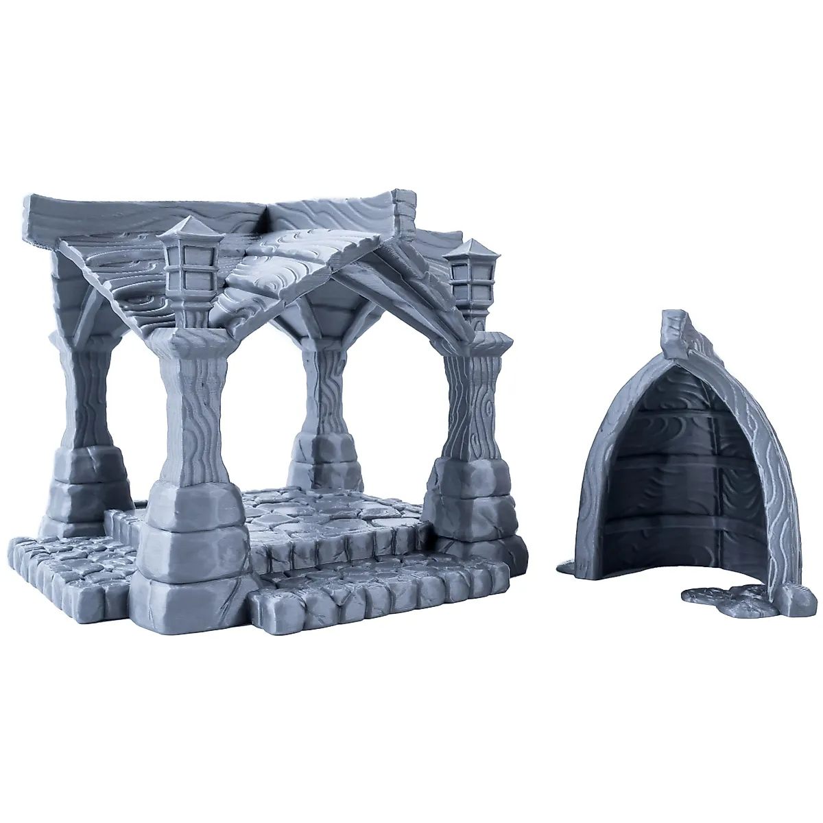 3D Vikings Fishermen's Village - Gazebo and Unique Vertical Boat Hut, 28/32mm Scale, Perfect for Creating a Fishing Village in Tabletop RPGs, Wargames, and Board Games