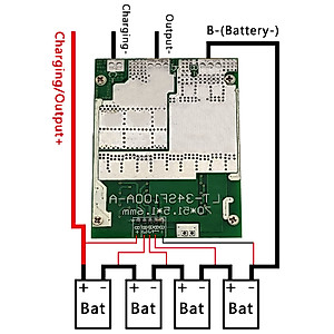 Flylin 1Pcs Battery Protection Board, 4S 100A 12V BMS Battery Protection Board with Balance LiFePO4 Lithium Iron Phosphate Charging Controller LFP (4S 100A 12V)