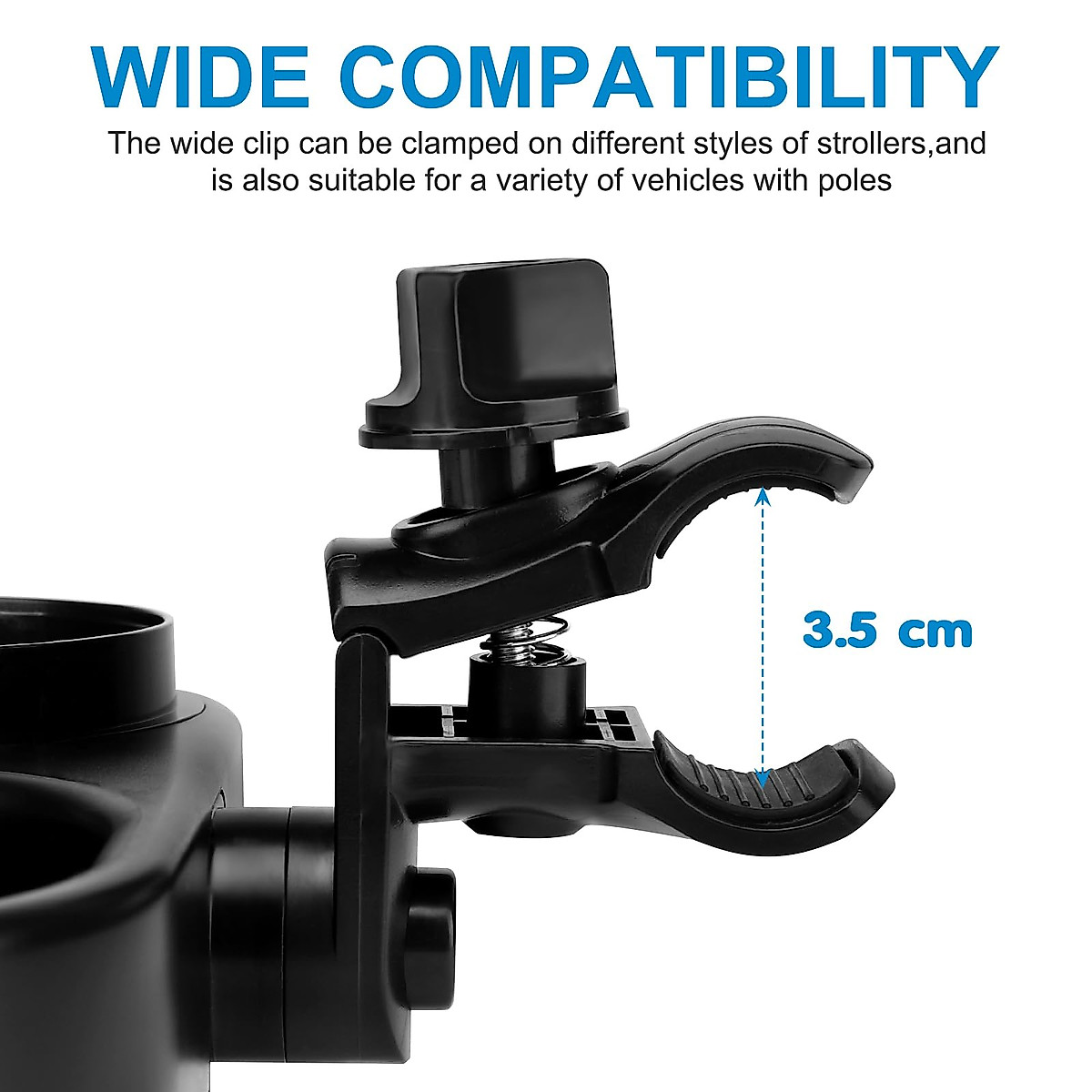 Accmor 2 in 1 Stroller Cup Holder with Snack Tray, Universal Stroller Tray Snack Catcher Drinks Holder, Stroller Snack Tray Ideal for Mom and Baby