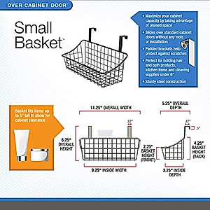 Spectrum Diversified Grid Storage Basket, Over the Cabinet Door, Small, Bronze