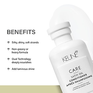 Keune Care Satin Oil Conditioner, Moisturizing & Shine-Enhancing Conditioner for All Hair Types, 8.5 Fl Oz