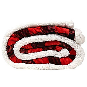 Carstens, Inc Lumberjack Red Plaid Plush Throw Blanket, 54" x 68"