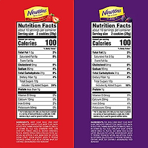 Newtons Soft & Chewy Cookies Variety Pack, Newtons Fig Cookies and Strawberry Cookies, 4 Packs