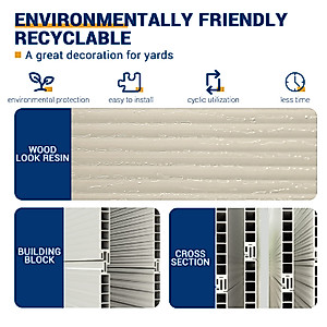 UDPATIO Outdoor Storage Shed 6x4.5 FT, Resin Outside Sheds & Outdoor Storage Plastic for Trash Can, Bike, Lawnmower, Generator, Tool Shed with Lockable Door for Backyard, Lawn, Patio, Sandstone