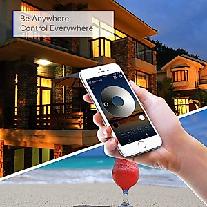 FVTLED WiFi Deck Lighting, WiFi Controlled 20pcs Low Voltage LED Step Lights Kit Φ1.77 Stainless Steel Waterproof Outdoor Recessed Stair Light Work with Alexa Google Home, Warm White