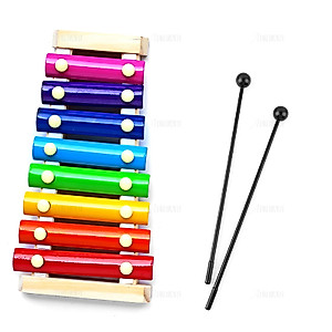 AUEAR, 10 Pack Solid Plastic Bell Mallets Percussion Sticks Hammer Drum Xylophone 11 Inch Black
