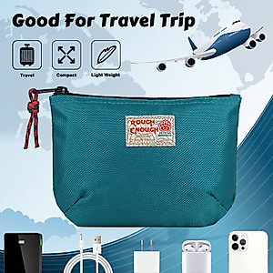 Rough Enough Travel Cord Organizer Bag for Electronics Tech Organizer Travel Case Small travel Makeup Bag for Purse Insert with Zipper Blue