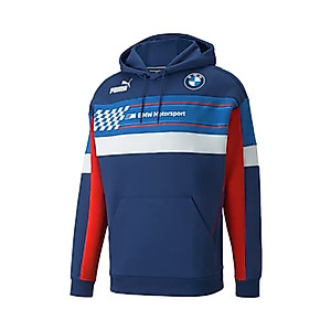 PUMA Men's Standard BMW MMS Essentials Fleece Hoodie, Estate Blue, X-Large