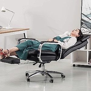 WHLONG Office Chair High Back Lounge Recliner with Retractable Footrest Ergonomic Computer Gaming Chairs, 360°Rotation Executive Chairs(Color:B)