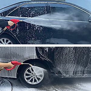 Sooprinse Short Pressure Washer Gun 3000 PSI, 7 Inch Replacement Extension Curved Wand, 5 Nozzle Tips, M22-14 Inlet