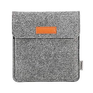 MoKo Sleeve Compatible with Kindle Oasis 2019/2017, Protective Felt Accessories Cover Case Pouch Bag with Dual Pockets Fits 7 Inch Kindle Oasis E-Reader, Light Gray
