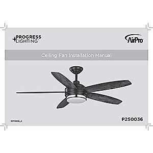 Progress Lighting Albin Collection 54" Indoor/Outdoor Five-Blade Bronze Ceiling Fan