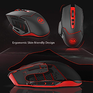 Redragon M690-1 Wireless Gaming Mouse with DPI Shifting, 2 Side Buttons, 2400 DPI, Ergonomic Design, 8 Buttons-Black