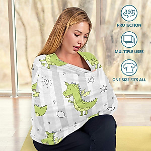 Nursing Cover Breastfeeding Scarf Funny Dragons- Baby Car Seat Covers, Stroller Cover, Carseat Canopy (d)