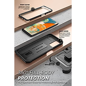 SUPCASE Unicorn Beetle Pro Case for Samsung Galaxy A23 4G/5G (2022), Full-Body Rugged Belt-Clip & Kickstand Case with Built-in Screen Protector (Black)