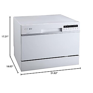 EdgeStar DWP62WH 6 Place Setting Portable Countertop Dishwasher - White