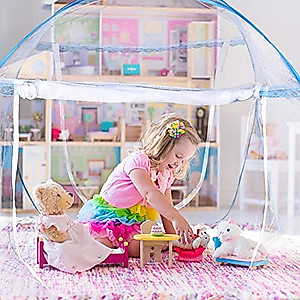 Tatuo Mosquito Net for Bed Portable Folding Net Bed with Bottom Pop up Mosquito Net Tent for Indoor and Outdoor Use Mosquito Netting for Adults Trip Camping Travel Home(78.7 x 70.8 x 59 Inch)