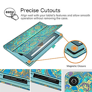 Fintie Folio Case for Amazon Fire HD 10 Tablet (Compatible with 7th and 9th Generations, 2017 and 2019 Releases) - Premium PU Leather Slim Fit Stand Cover with Auto Wake/Sleep, Shades of Blue