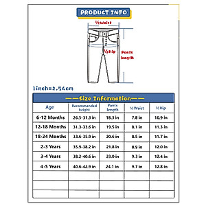 KIDSCOOL SPACE Baby Ripped Jean,Toddler Elastic Waist Distressed Denim Pants,Light Blue,12-18 Months