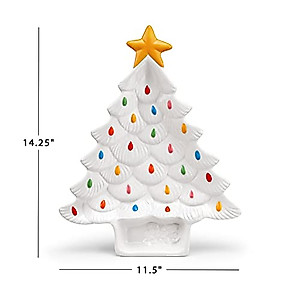 Mr. Christmas Nostalgic Tree Platter with Dip Section - White