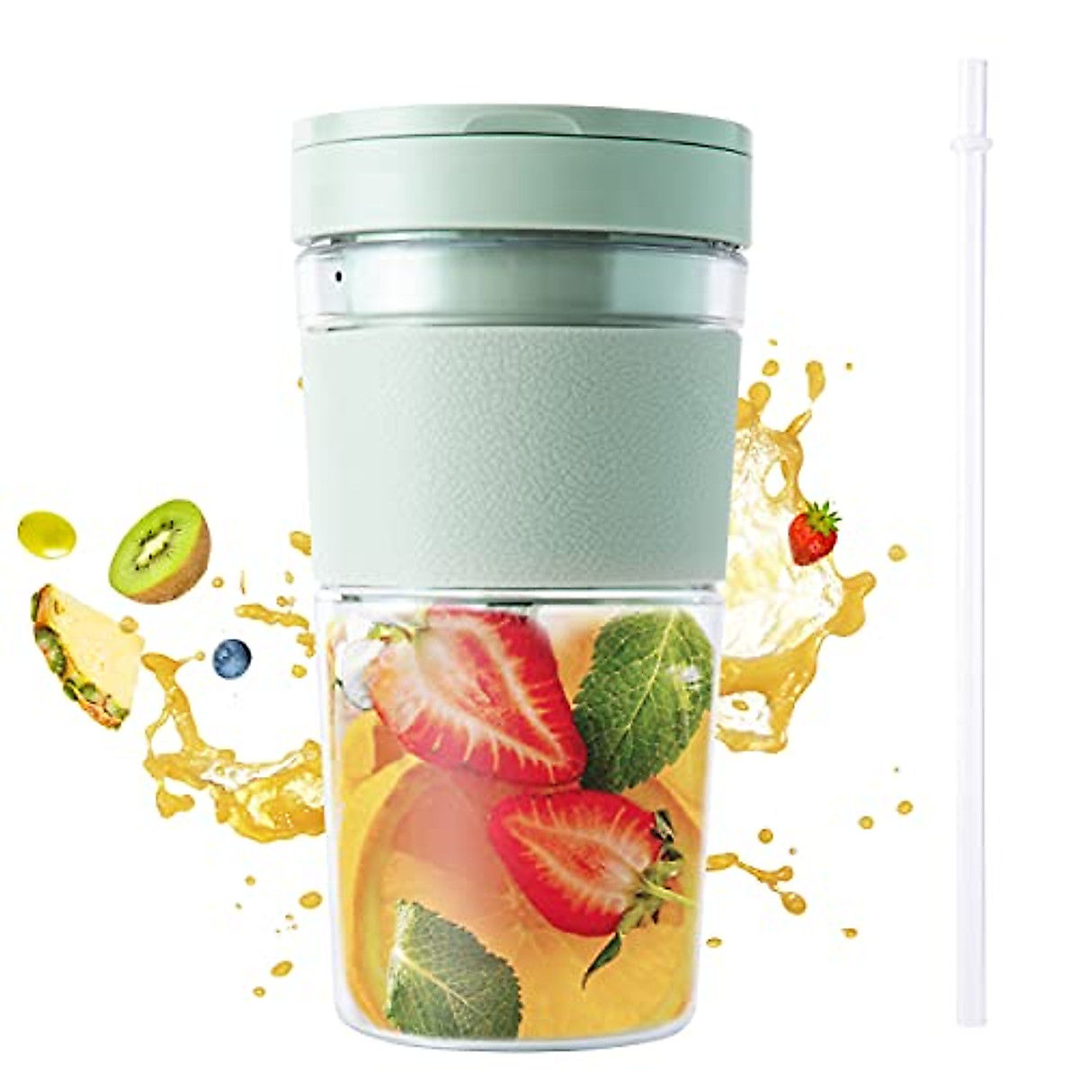 ROCKURWOK Personal Blender, Portable Small Mini Blender with USB for Shakes and Smoothies, 10 Oz, Green