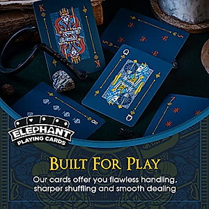 Infinitum Royal Blue & Gold Playing Cards, Deck of Cards with Free Card Game eBook, Premium Card Deck, Cool Poker Cards, Unique Bright Colors for Kids & Adults, Card Decks Games, Standard Size