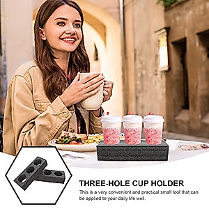 Disposable Drink Carriers 2pcs Disposable Foam Takeout Cup Holders 6 Hole Cup Drink Carrier Food Drink Holder for Hot Cold Drinks Black Cup Holder Tray Outdoor Cup Trays