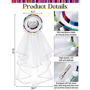 Halfchet 13 Pieces Fiesta Wedding Veil Bachelorette Party Decorations Fiesta Bachelorette Veil the Bride Sash 11 Bridesmaid Hat for Mexican Theme Bridal Shower Favor