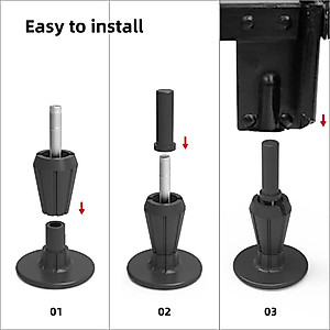 KOHOME 6Pcs Steel Stem Plastic Bed Frame Feet,Sturdy Bed Frame Legs for Replace Wheels,Black