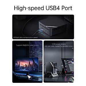 MINISFORUM UM690 Slim Mini PC,AMD Ryzen 9 6900HX Mini Desktop Computer AMD Radeon 680M 32GB DDR5 1TB PCIe4.0 SSD, Support 8K@60Hz HDMI 2.1/DP1.4/USB4 Output,4xUSB 3.2 Type A,Wifi6E&BT5.3