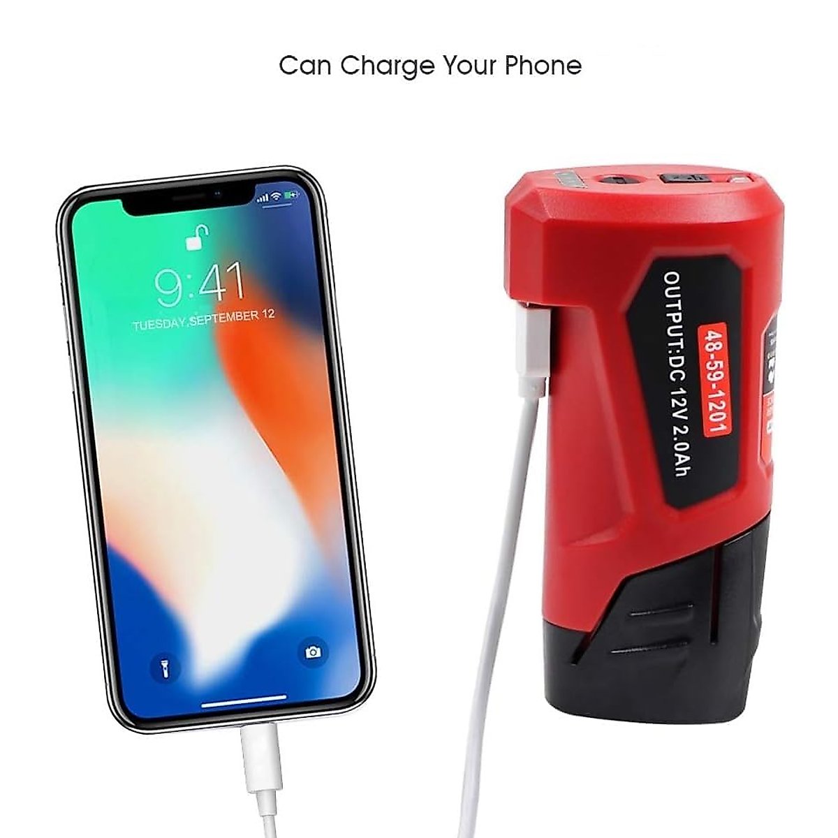 DSANKE USB Power Source for Milwaukee M12 48-59-1201 49-24-2310 USB Charging Adapter 10.8V/12V Heated Jacket Power Source Li-ion Battery Power Source