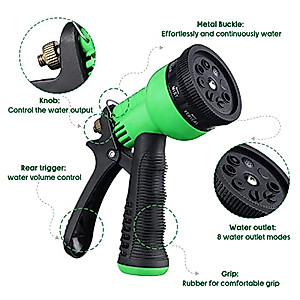 6 Pieces Garden Hose Nozzle Sprayer ABS Water Spray Nozzle Garden Hose Nozzle Hose Sprayer Nozzle Hand Sprayer for Hose for Watering Plants Lawn Garden Cleaning Showering Pets Washing Cars Green