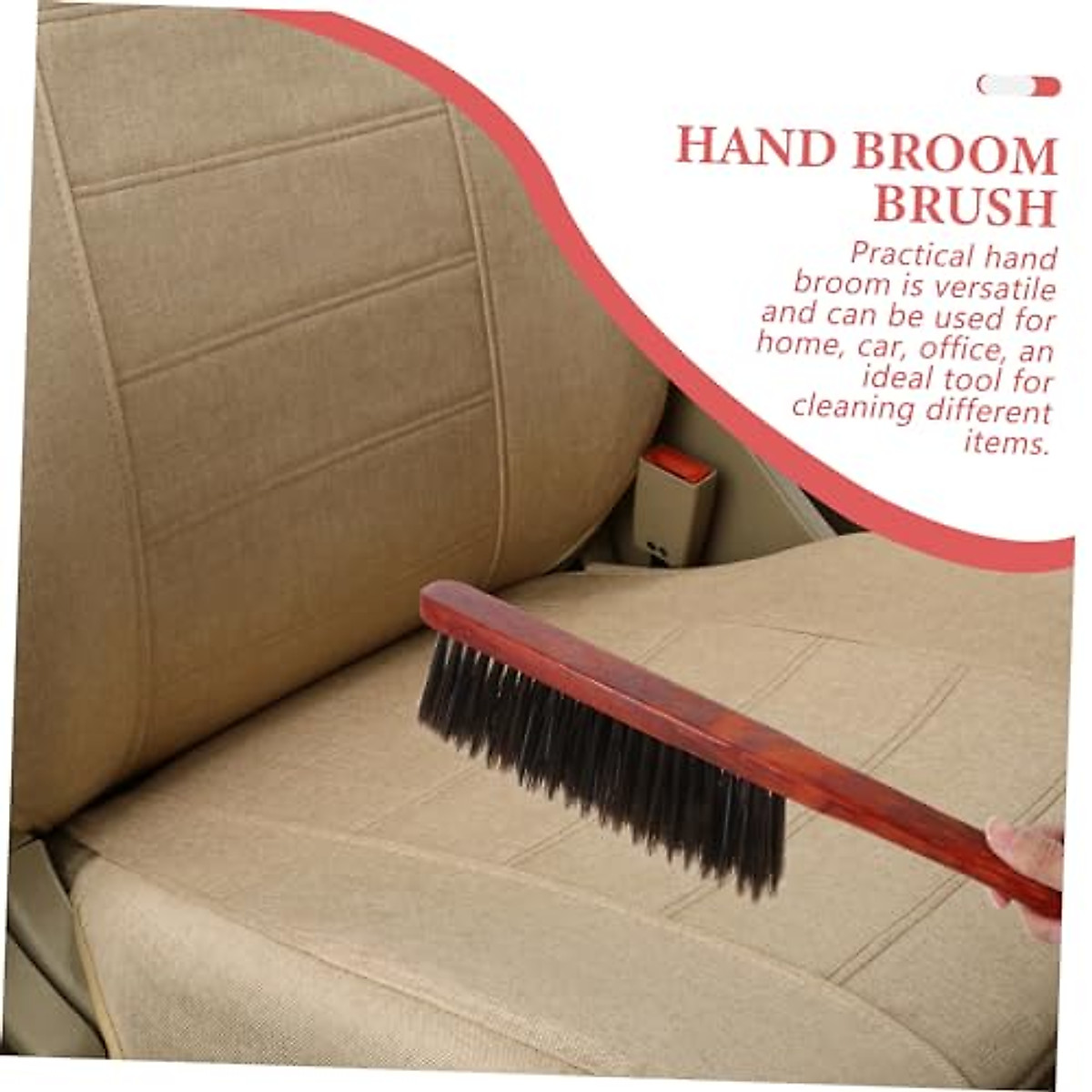 MUCKLILY Long Handle Bed Brush Brushes Cleaning Brush Broom Dusting Brush Sofa Dust Brush Upholstery Brush Car Brush Clothes Brush Bench Brush Hand Brush Dust Remover Brush Brown Wood