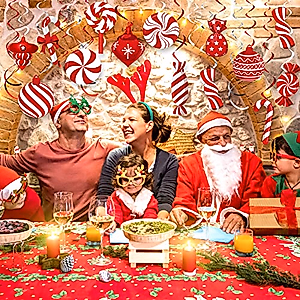 Christmas Peppermint Candy Hanging Decorations Christmas Candies Ceiling Hanging Swirls Xmas Party Ceiling Whirl Streamers For Home Winter Holiday Christmas Party Decor (Red White,Mixed Candy)