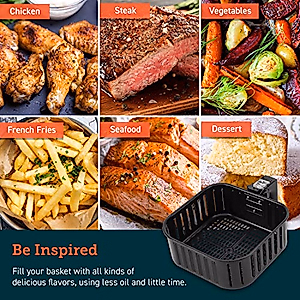 COSORI Air Fryer Accessories, Replacement 5.8QT Original Basket For COSORI CP358-AF, CS358-AF Air Fryers, Non-Stick, Dishwasher-Safe, CAF-P582B, Black