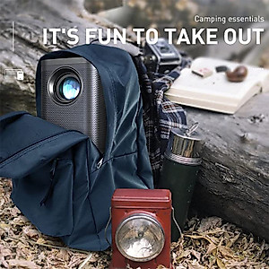 ZEEMR Portable outdoor Projector with WiFi and Bluetooth, Mini Projector for all Home Theater, Native 1080P Supported 4K Decode, Fully Sealed Dust-Proof, Compatible with Almost TV Sticks(Black)