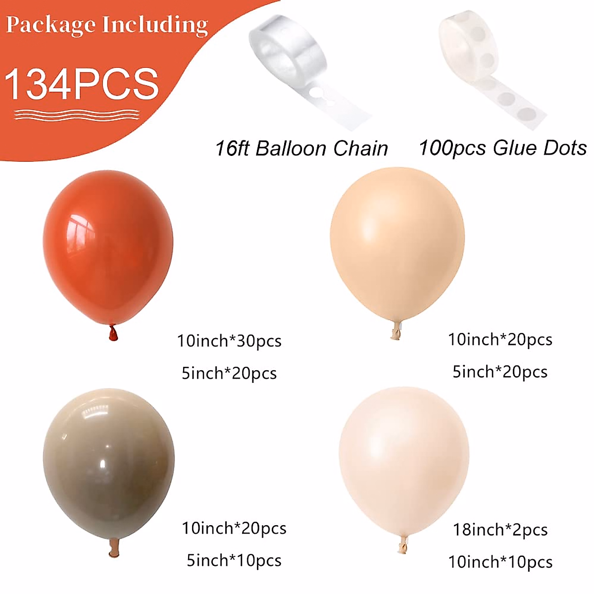 Beliueyes Balloon Garland Arch Kit Theme Party Decoration 142pcs Balloons for Baby Shower Birthday Weddings Harvest Celebrations